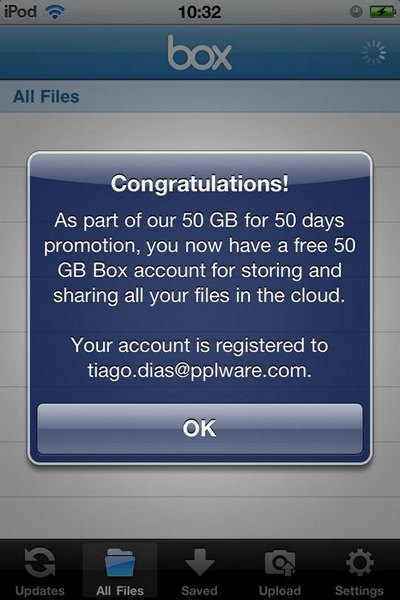 Box.net oferece 50 GB de armazenamento gratuito na cloud...