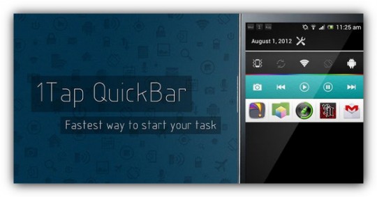 1Tap Quick Bar - enriqueça a barra de notificações no Android