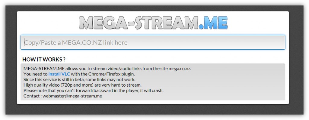 Mega-Stream, stream de ficheiros sem necessidade de download