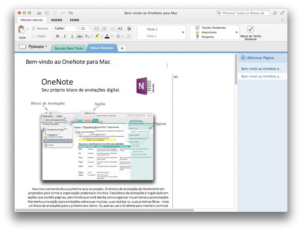 Microsoft disponibilizou OneNote para Mac, totalmente gratuito