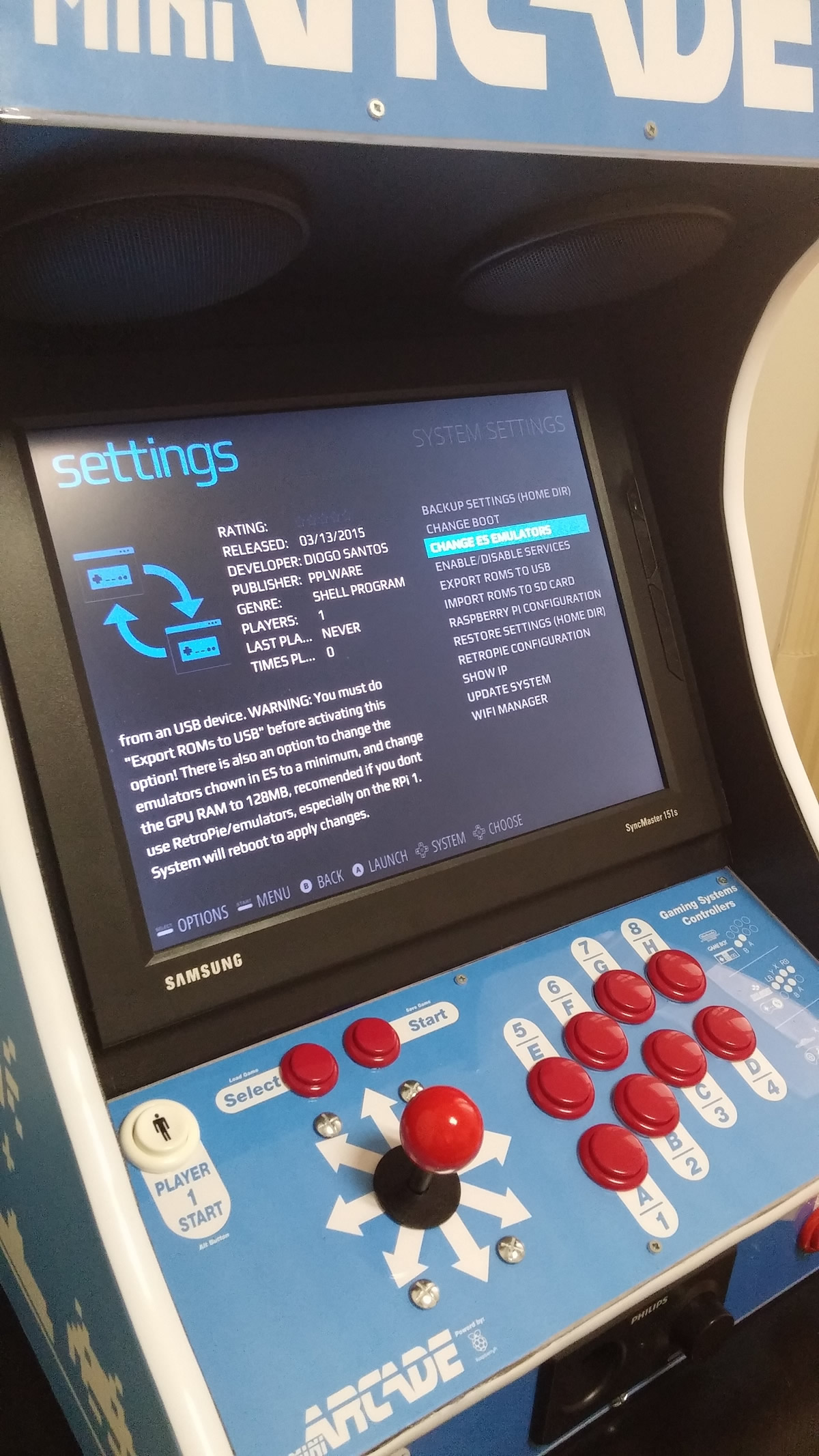 Projeto MiniArcade, Raspberry Pi + PiPplware