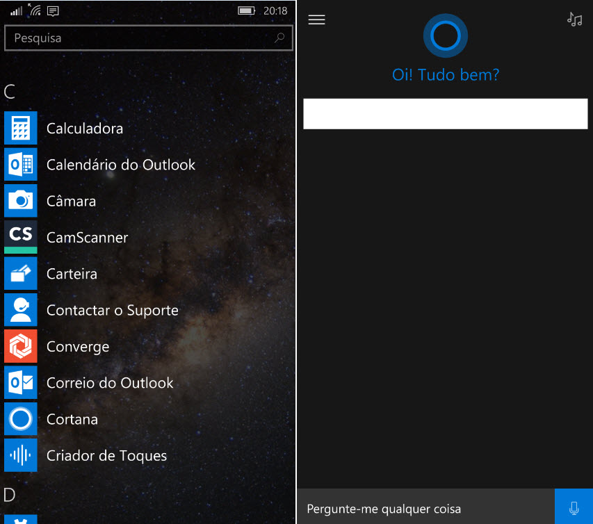 Nova build do Windows 10 Mobile com Cortana em PT (do Brasil)