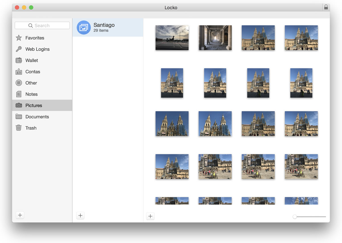 Locko - Uma app que mantém secretas passwords e ficheiros