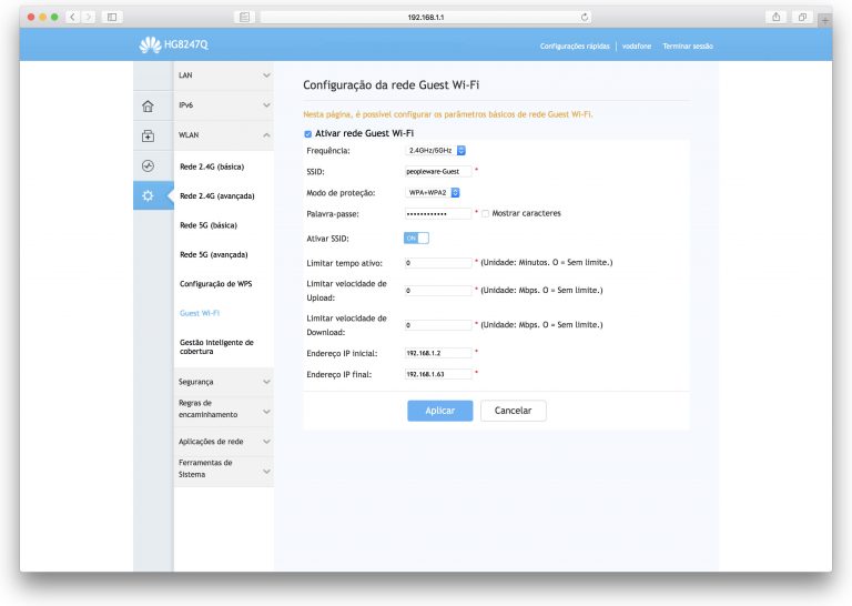 Vodafone Smart Router - Mude o nome da rede Wifi