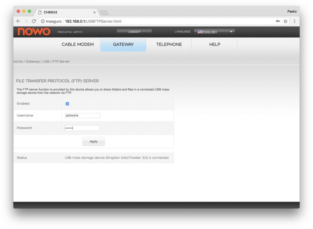 NOWO: Crie um servidor FTP no seu router de casa