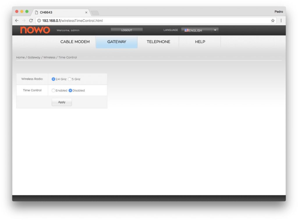NOWO: Controle as horas em que a rede Wi-Fi está disponível