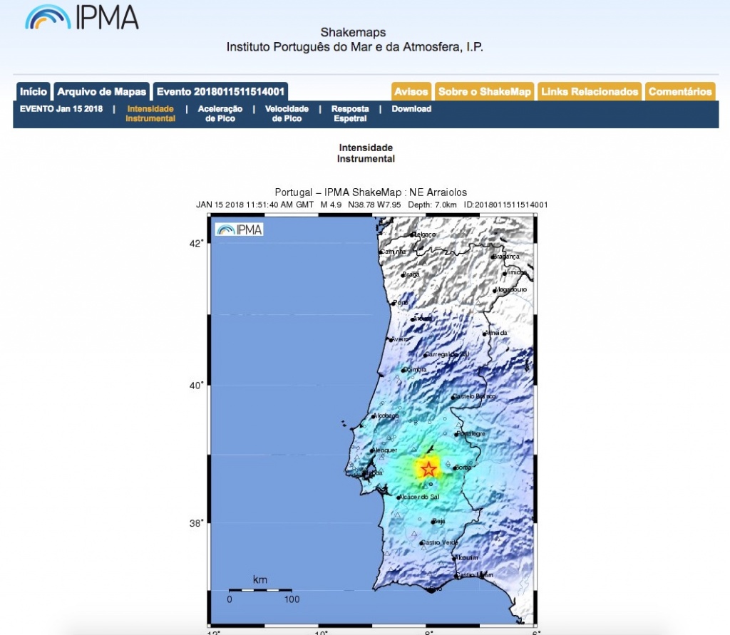 Saiba os sismos que estão a ocorrer em tempo real