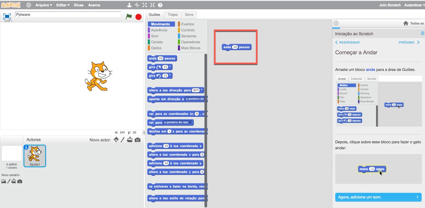 Vamos começar a programar em Scratch? (Parte I)