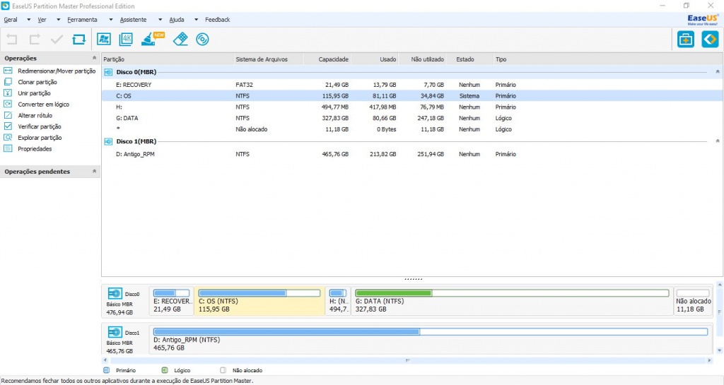 EaseUS Partition Master Professional - nova versão, ainda mais poderoso