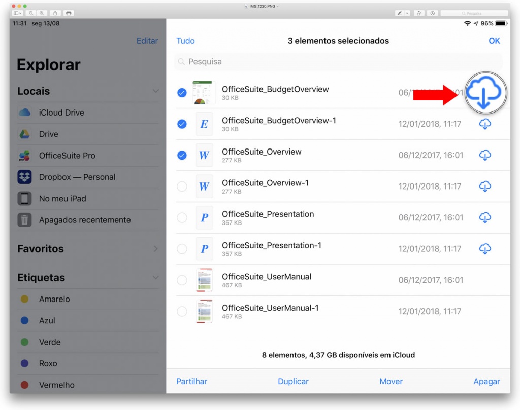Como pode gerir os seus documentos no iPhone ou iPad com a app Ficheiros