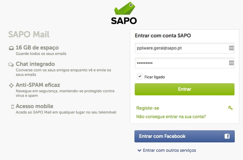 Adeus e-mail da IOL... é hora de criar um e-mail no SAPO