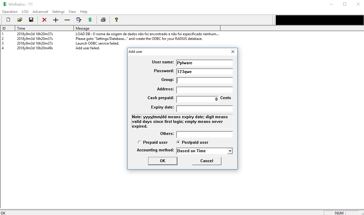 WinRadius: Um serviço para autenticação de utilizadores