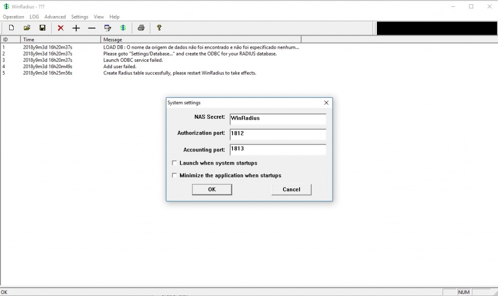 WinRadius: Um serviço para autenticação de utilizadores