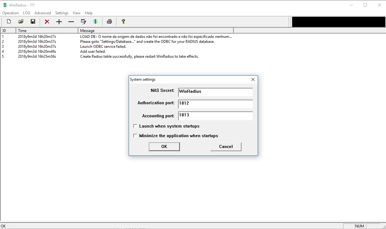WinRadius: Um serviço para autenticação de utilizadores
