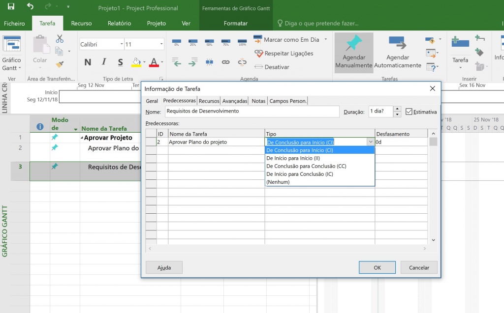 Primeiros passos: Criar e gerir um projeto com o Microsoft Project (2)