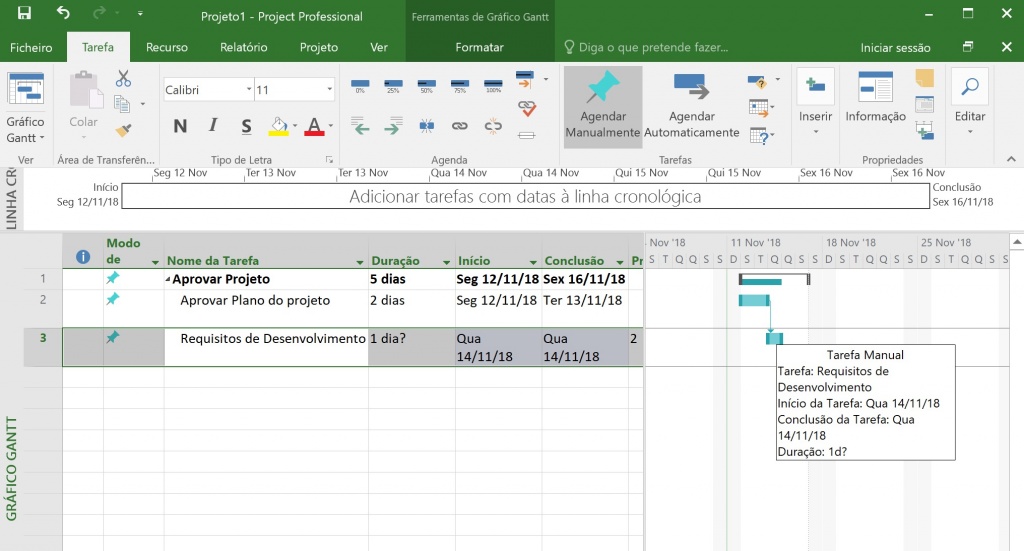 Primeiros passos: Criar e gerir um projeto com o Microsoft Project (2)