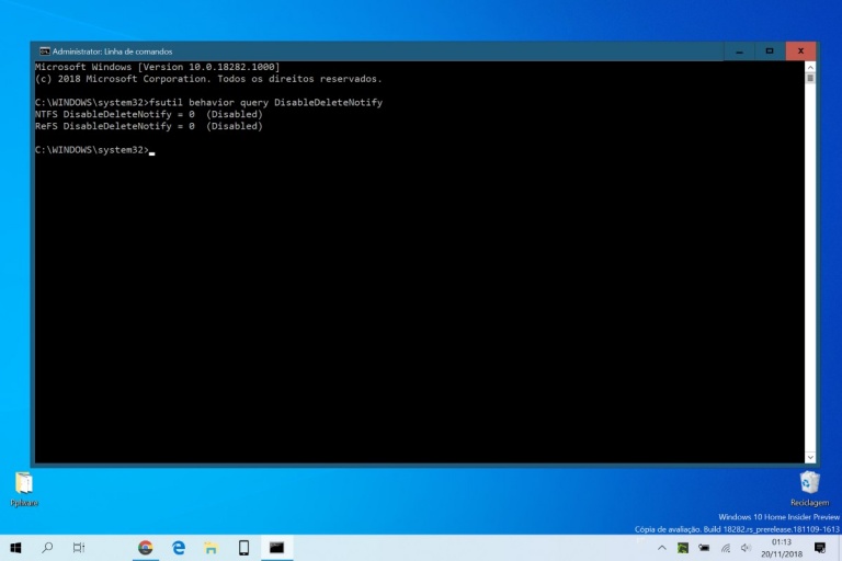 Dica: Como validar que o Trim está ativo no seu SSD do Windows 10