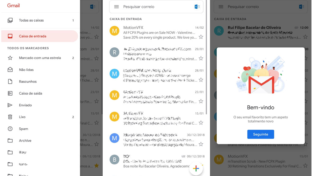 O Gmail para Android mudou. Eis o novo design para esta app da Google