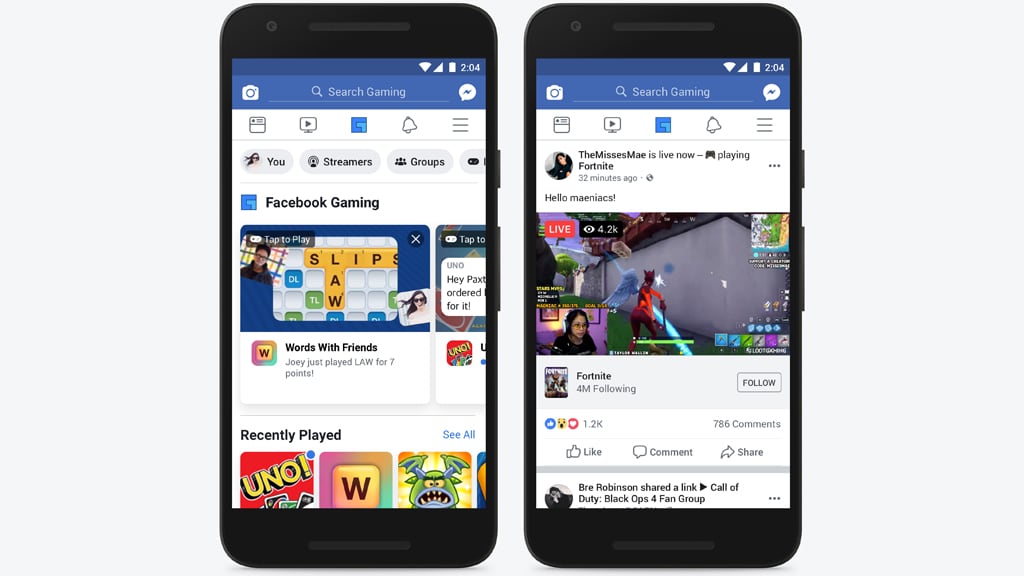 Facebook Gaming ganha lugar de destaque na app para Android e iOS