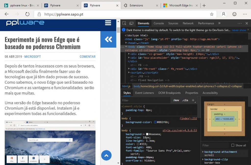 Experimente já novo Edge que é baseado no poderoso Chromium