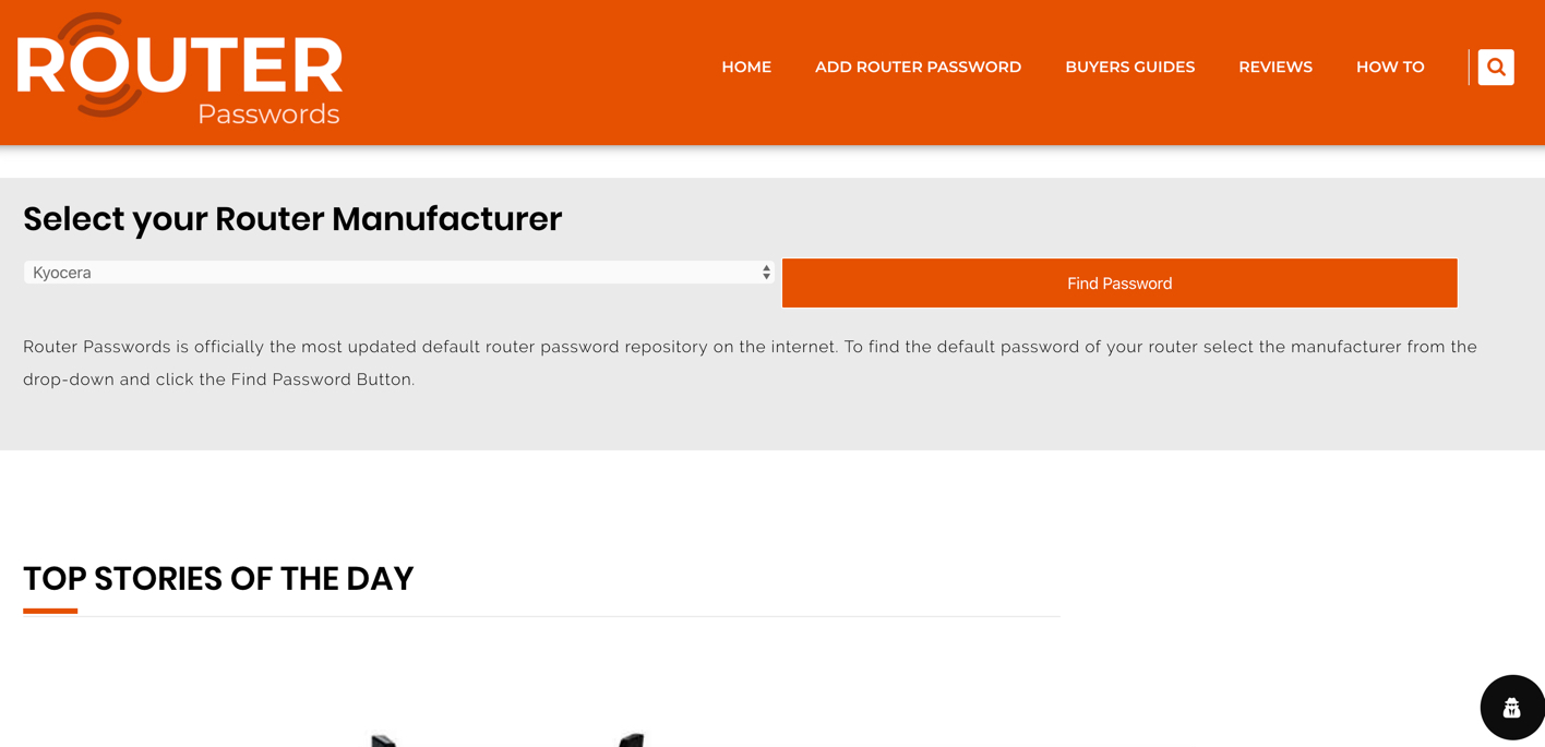 Router Passwords: Este site (se calhar) sabe a password do seu router