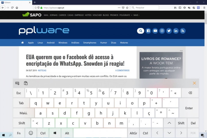 Dica: Saiba como pode ativar o teclado virtual do Windows 10