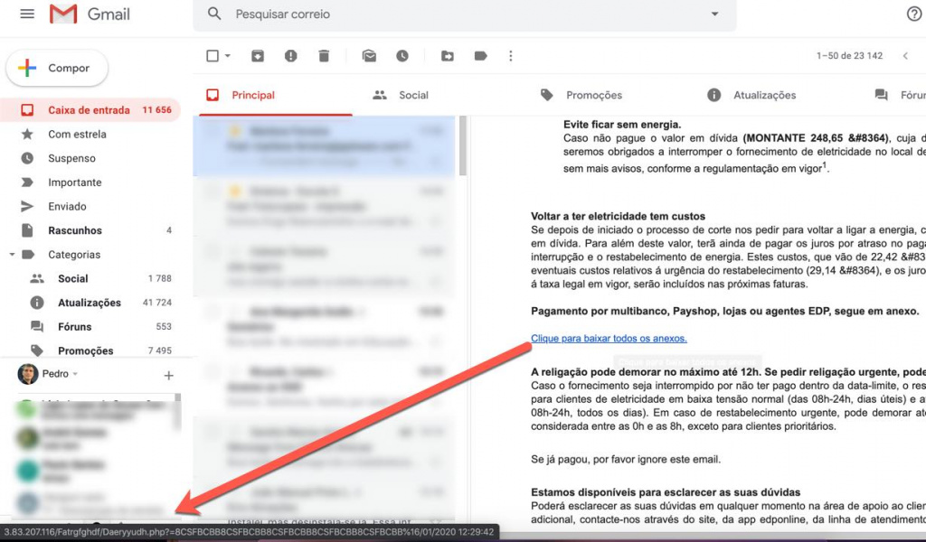 Muito cuidado! Emails da EDP, CTT, Intrum e Millennium... são fraude
