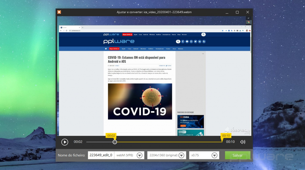 Icecream Screen Recorder - Capture imagem e vídeo do ecrã do seu PC
