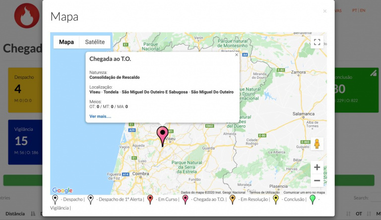 fogos.online: Veja, em tempo real, que fogos há em Portugal