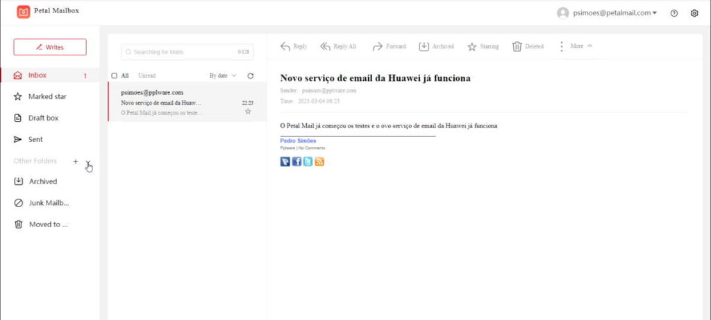 Petal Mail: Serviço de email da Huawei está pronto para combater o Gmail