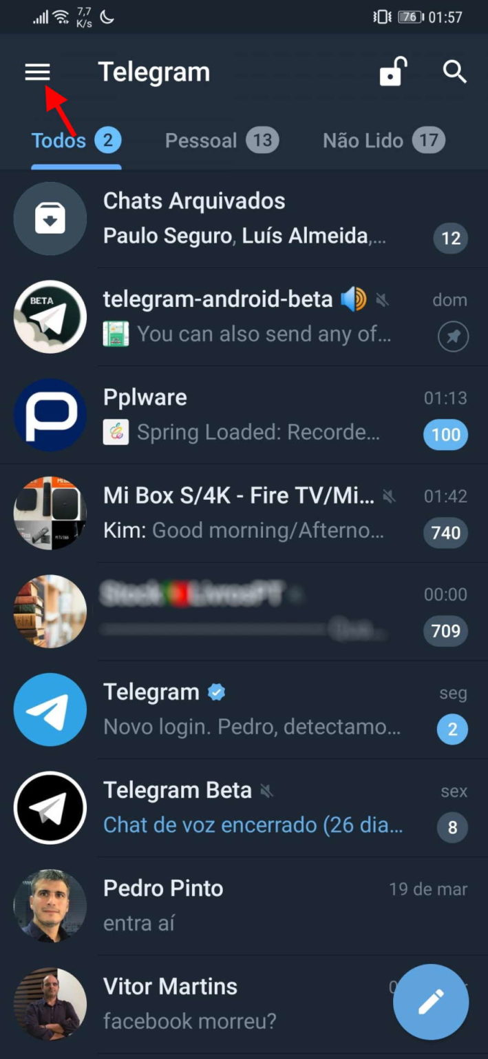 Não esqueça o comprimir vídeos do Telegram para ocupar menos espaço