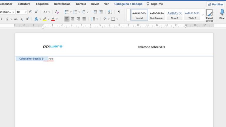 Word – Como ter cabeçalhos e rodapés diferentes num documento?