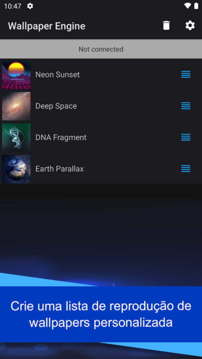 Melhore o Android com o Wallpaper Engine e o que tem no smartphone