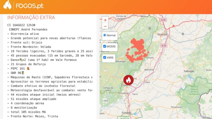 Fogos.pt: Acompanhe todos os incêndios em Portugal