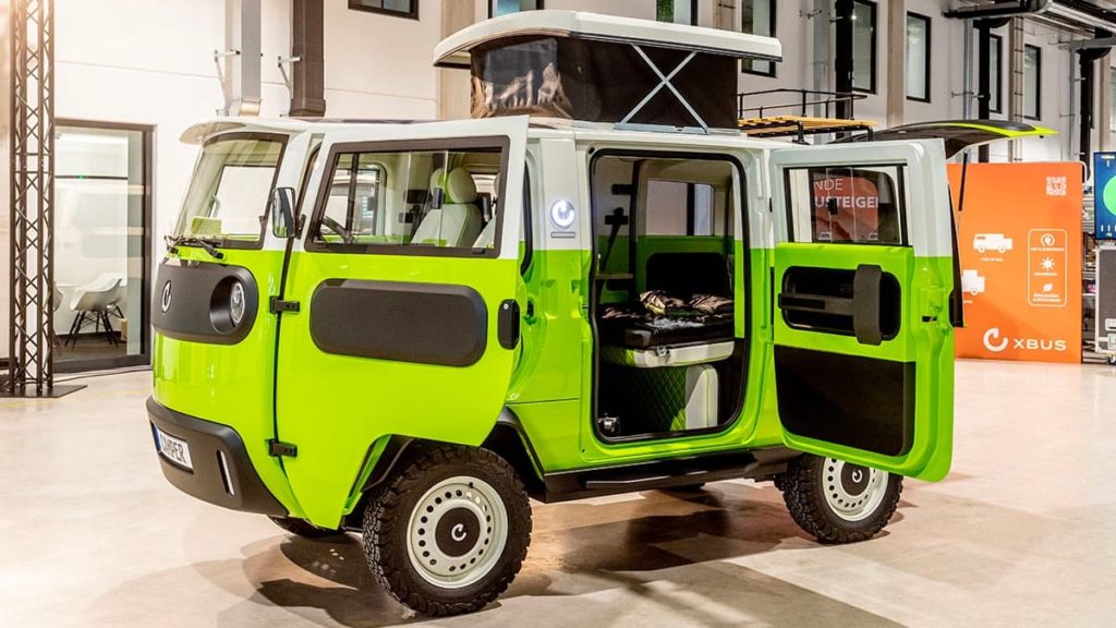 XBUS Camper, a super efficient mini electric caravan for two people