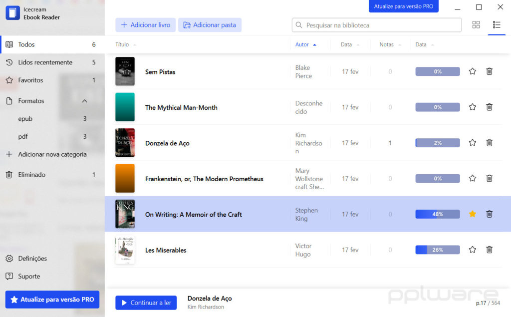 Icecream Ebook Reader, um leitor EPUB gratuito e muito fácil de usar
