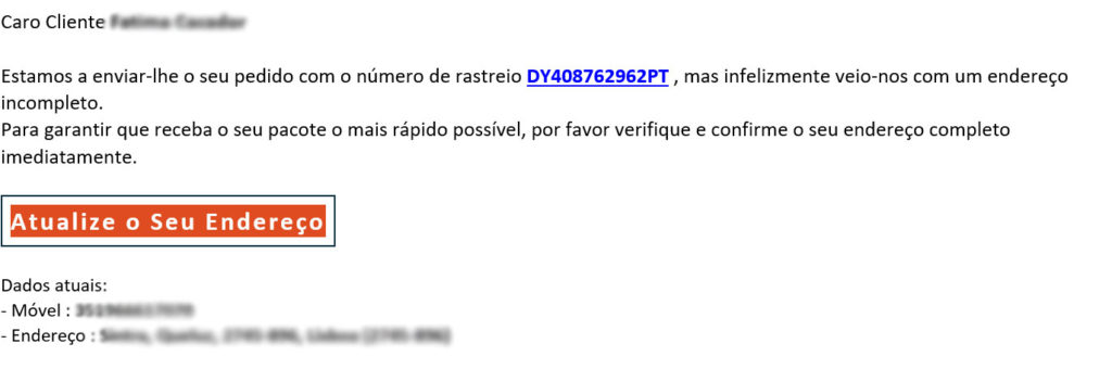 É melhor não abrir este e-mail dos CTT! Saiba porquê...
