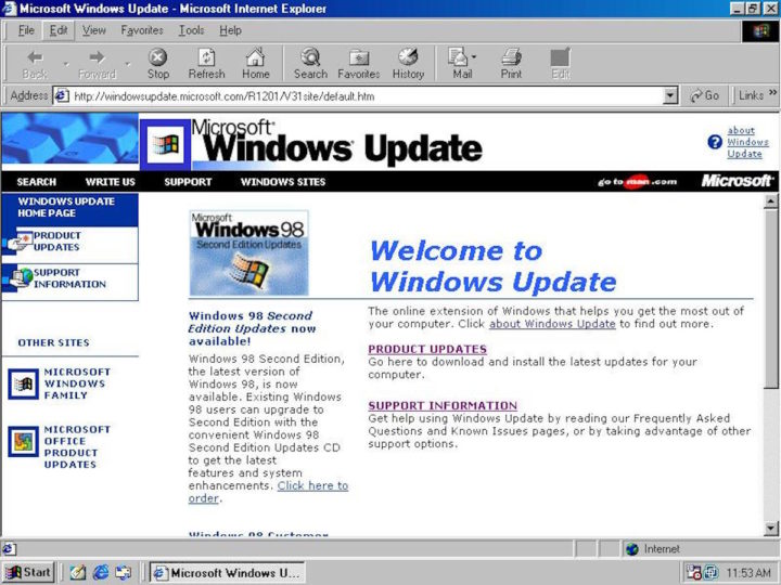 Windows Update Restored: Pode atualizar o Windows 95 ou o Windows 98