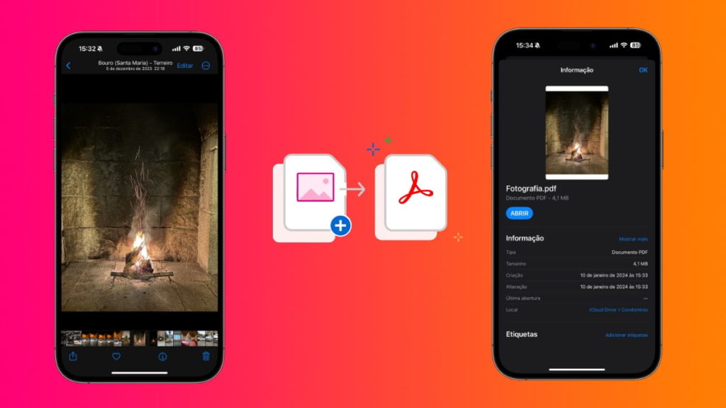 Como transformar uma imagem num PDF no iPhone