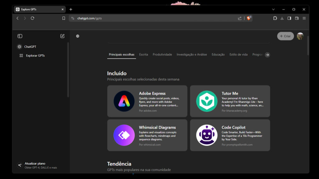 Pode finalmente usar o GPT-4o e os GPTs personalizados de forma ...